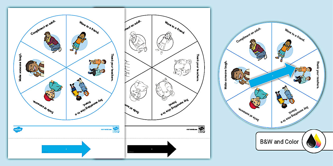 Acts of Kindness Spinner (teacher made) - Twinkl