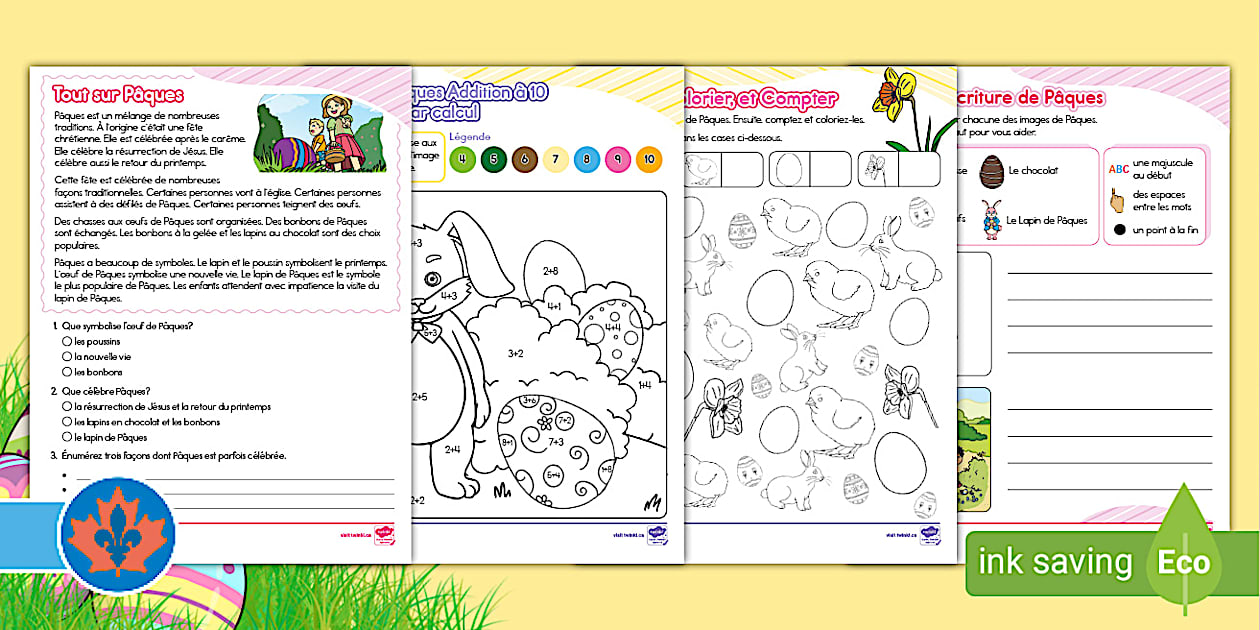 Easter in Canada French Primary Worksheets | Twinkl CA