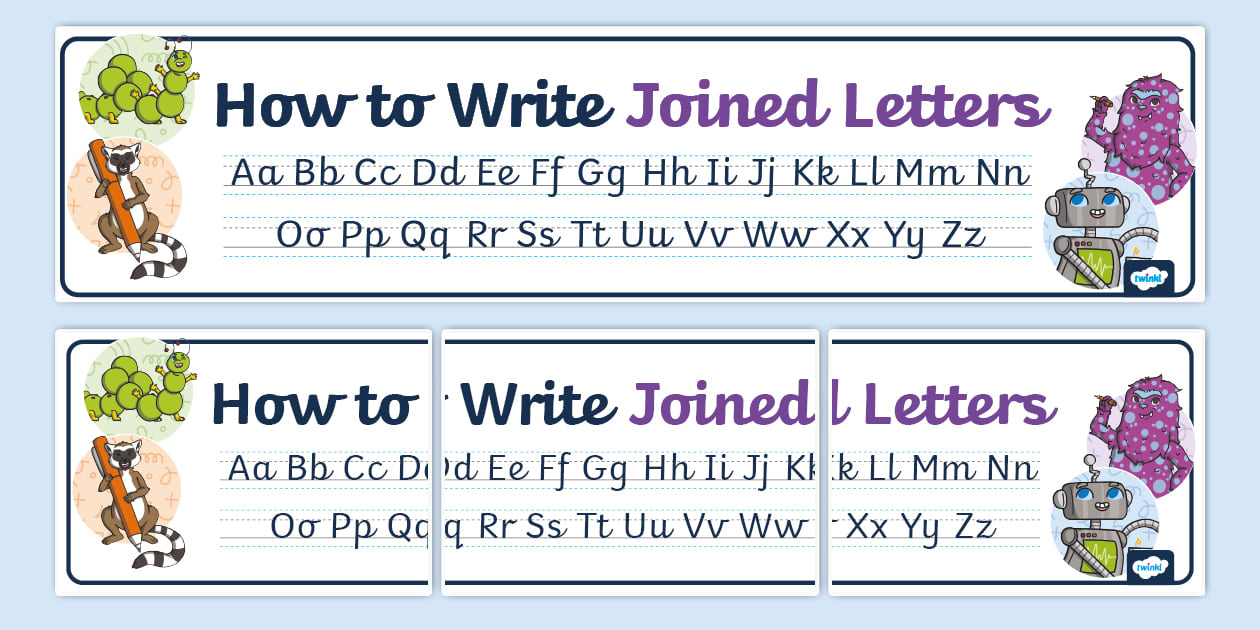 Twinkl Handwriting Joined Alphabet A4 Display Banner