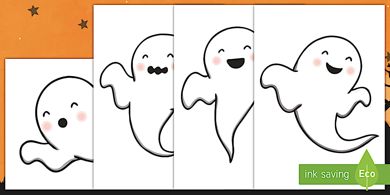 Preschool Halloween Printables - Ghost Cut-Outs - Twinkl