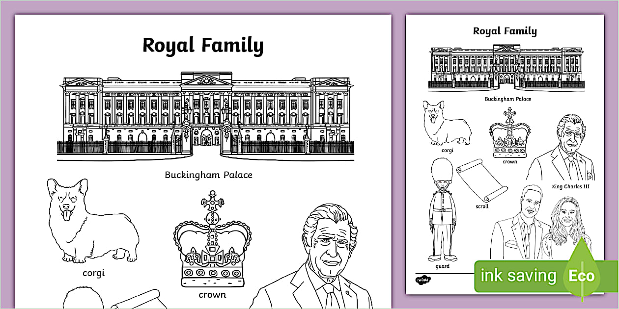 Editable Royal Family Words Colouring Sheet (teacher made)