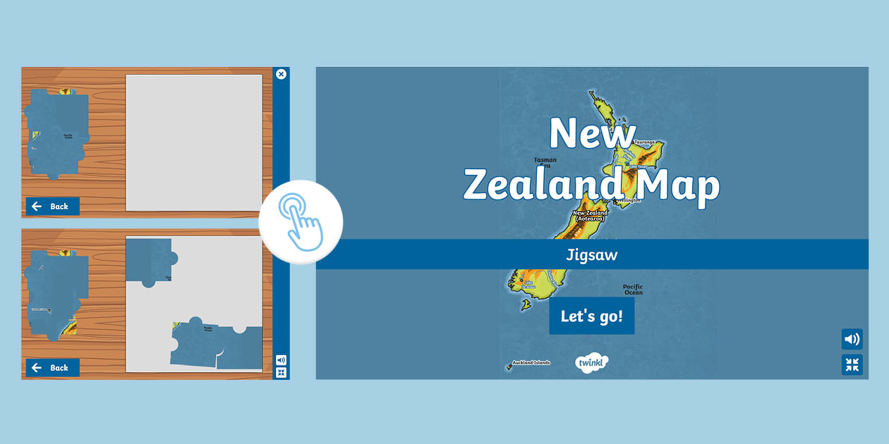 New Zealand Map Interactive Jigsaw Game
