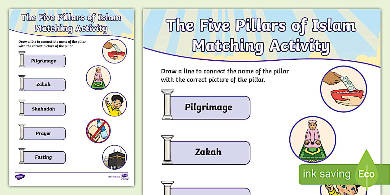 The Five Pillars of Islam Matching Activity (teacher made)
