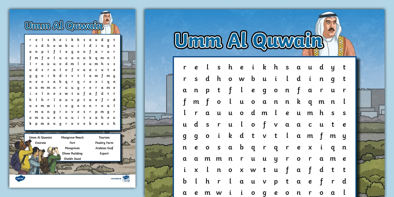 Umm Al Quwain Word Search Resource