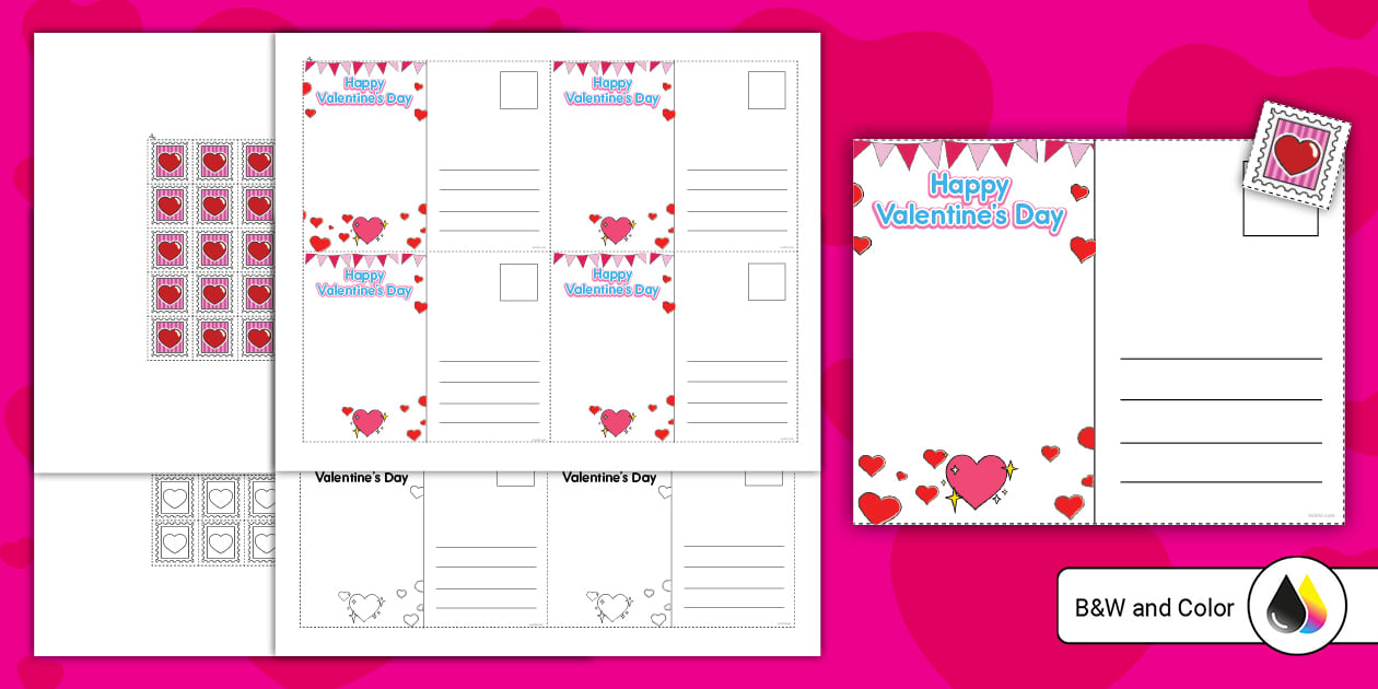 Valentine's Day Gift Shop Dramatic Play Postcards - Twinkl