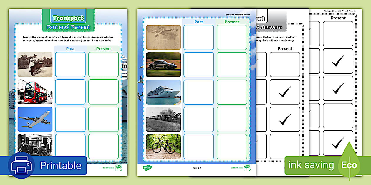 Transport - Past and Present - Activity (teacher made)