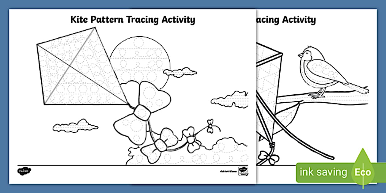 Kite Pattern Tracing Activity (teacher made) - Twinkl