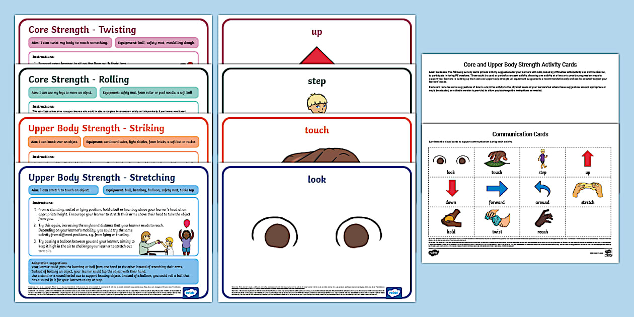 ASN PE Activity Cards - Core Strength (teacher made)