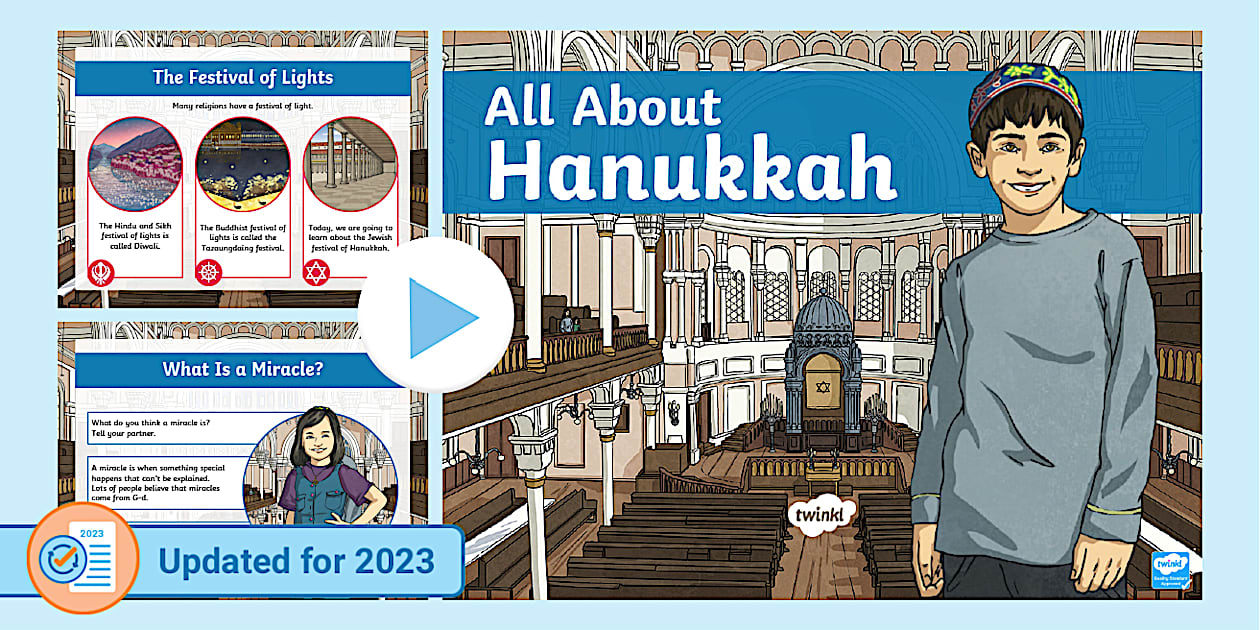 KS2 All About Hanukkah PowerPoint (teacher made) - Twinkl