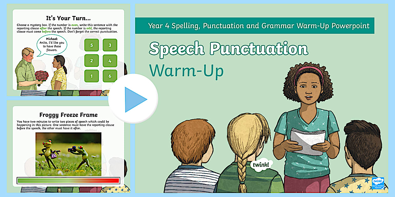 KS2 Speech Punctuation Warm-Up PowerPoint (teacher made)