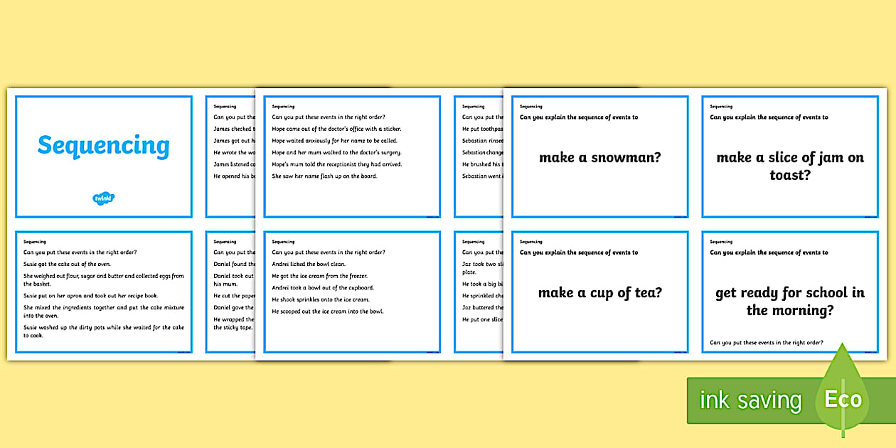 Editable Guided Reading Skills Task Cards Sequencing