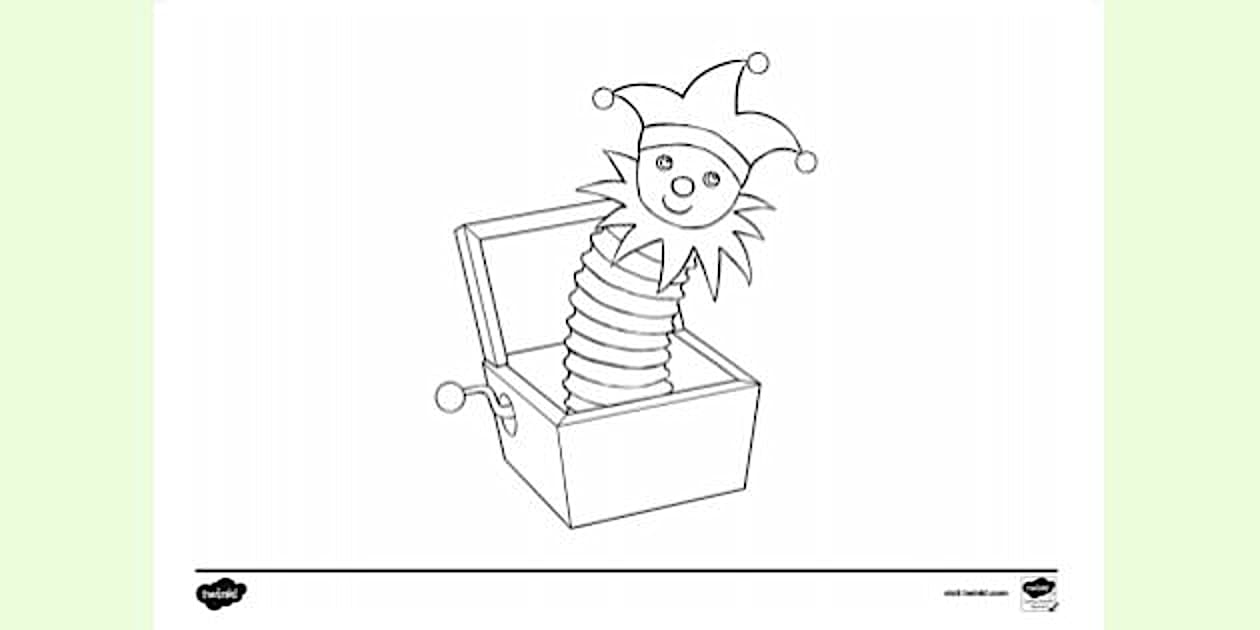 Jack in a Box Colouring Sheet (teacher made) - Twinkl