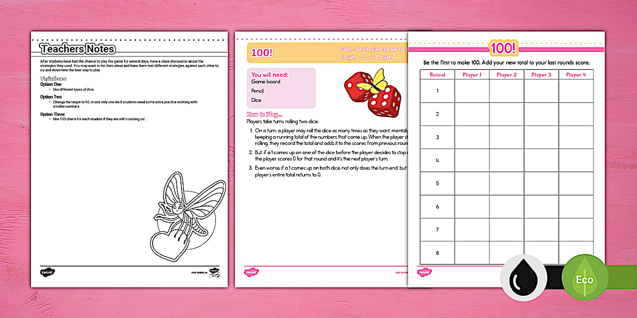 Race to 100 Math Game (teacher made) - Twinkl