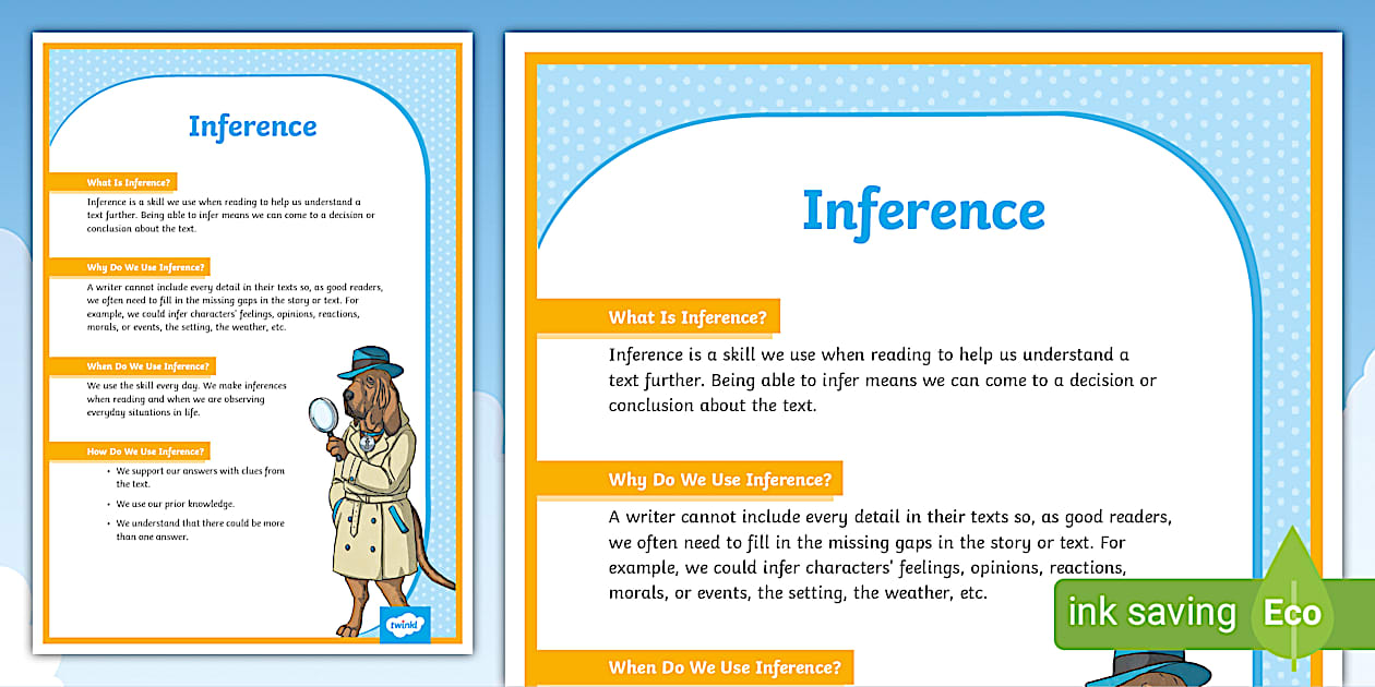 Reading Comprehension Skills: Inference Poster (Year 5-6)