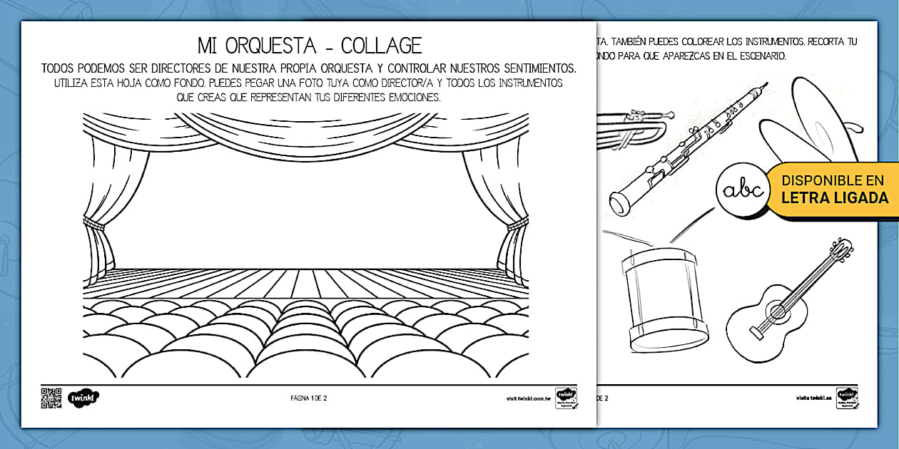 Ficha de actividad: Mi collage - La orquesta - Twinkl