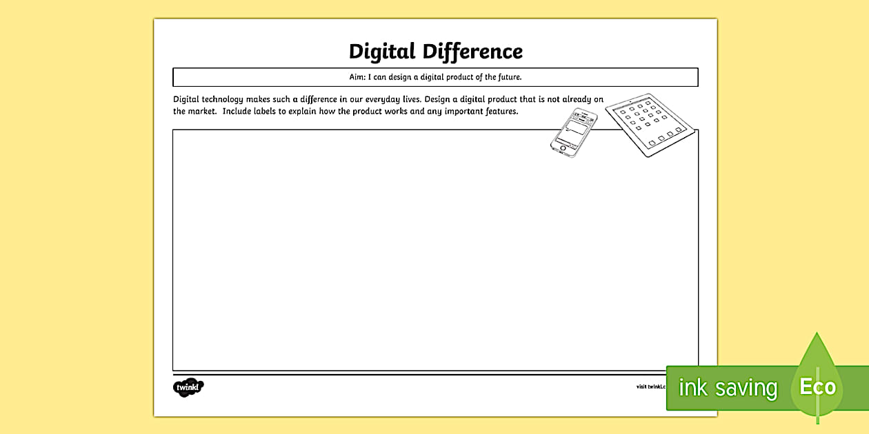 Digital Difference Worksheet / Worksheet (teacher made)