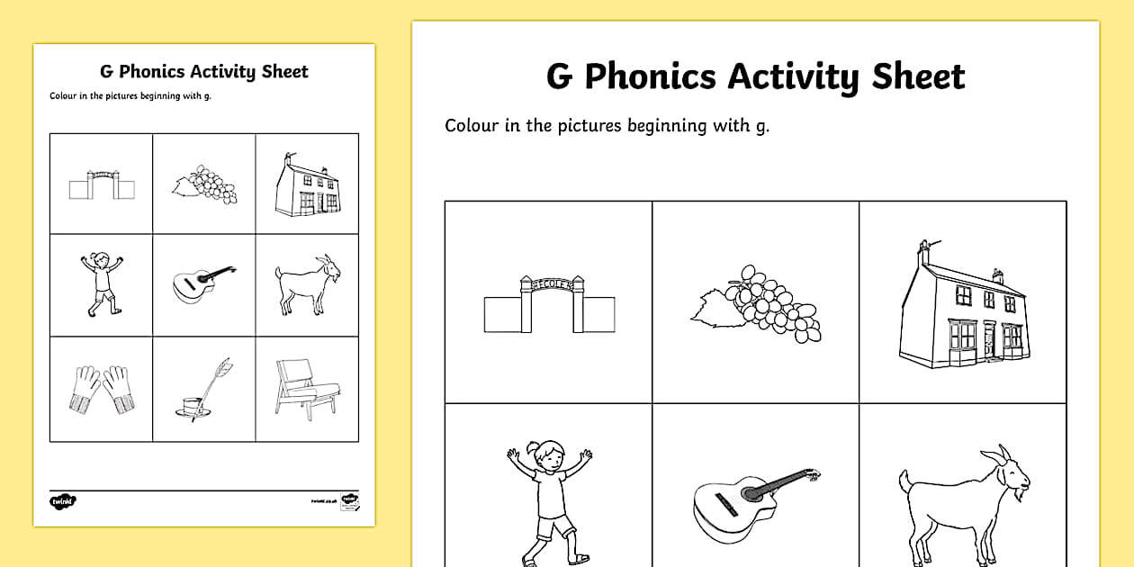Letter 'g' Words Phonics Worksheet | Literacy Resources