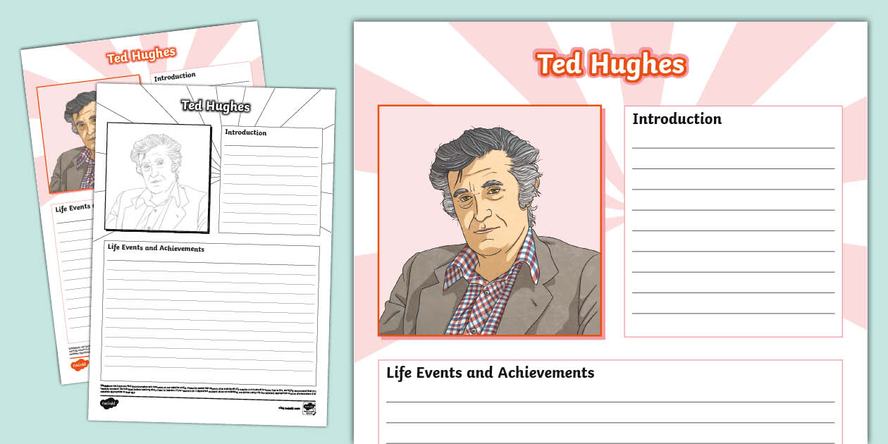 Ted Hughes Biography Template - Twinkl English - Twinkl