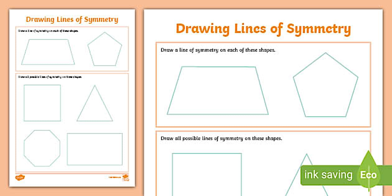 Drawing Lines of Symmetry Worksheet KS2 (teacher made)