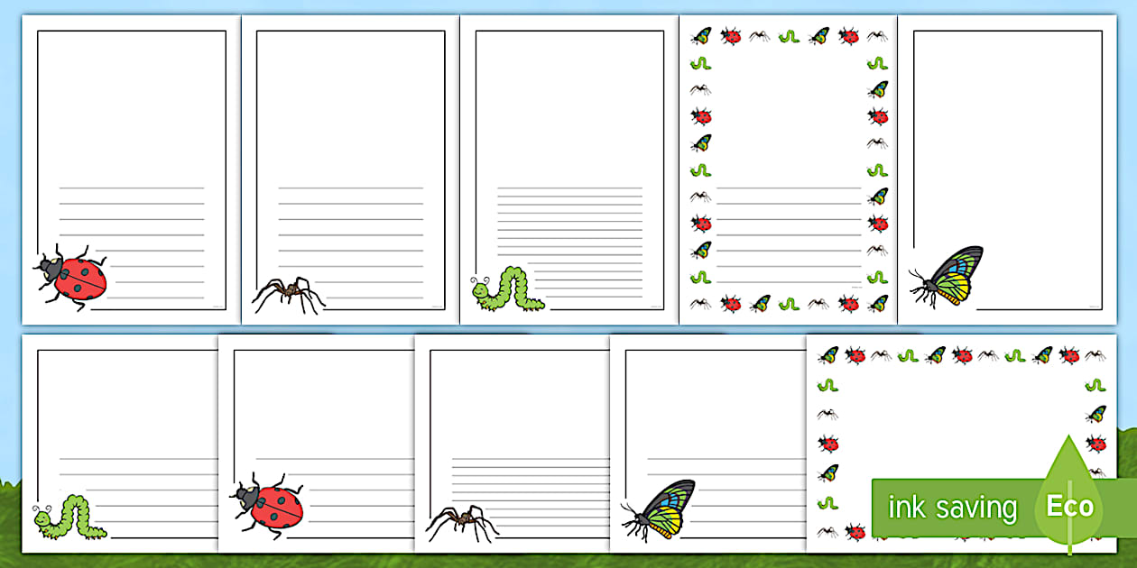 Editable Minibeast Page Borders (teacher made) - Twinkl