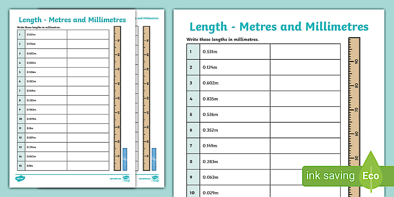 Length - Metres and Millimetres (Teacher-Made) - Twinkl