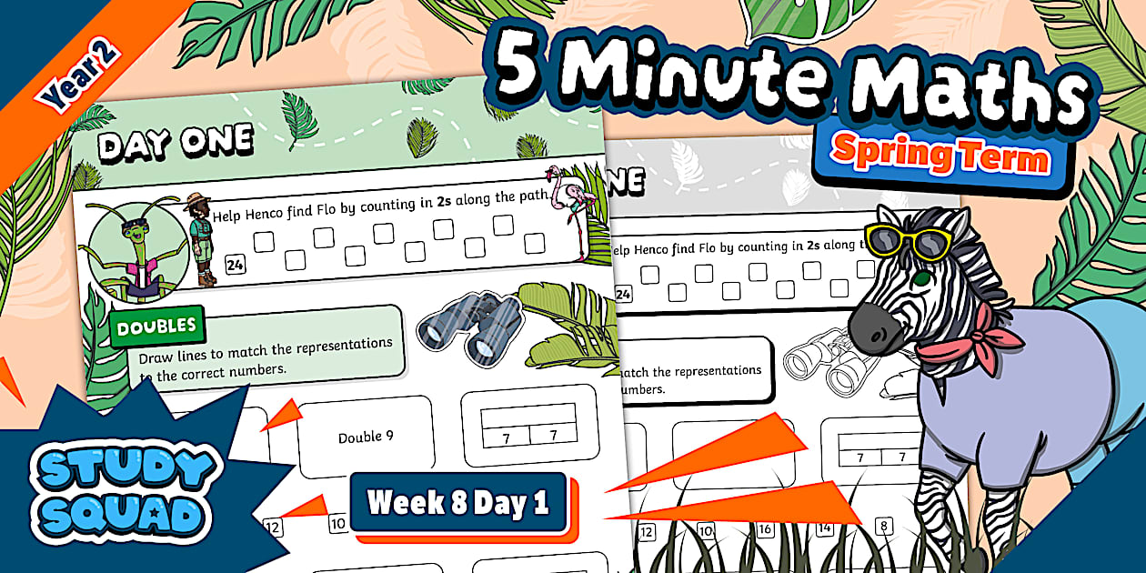 👉 Study Squad 5 Minute Maths - Year 2 Spring - Week 8 Day 1