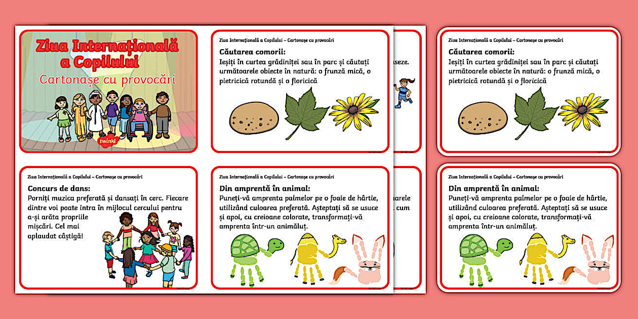 Ziua Internațională a Copilului – Cartonașe cu provocări