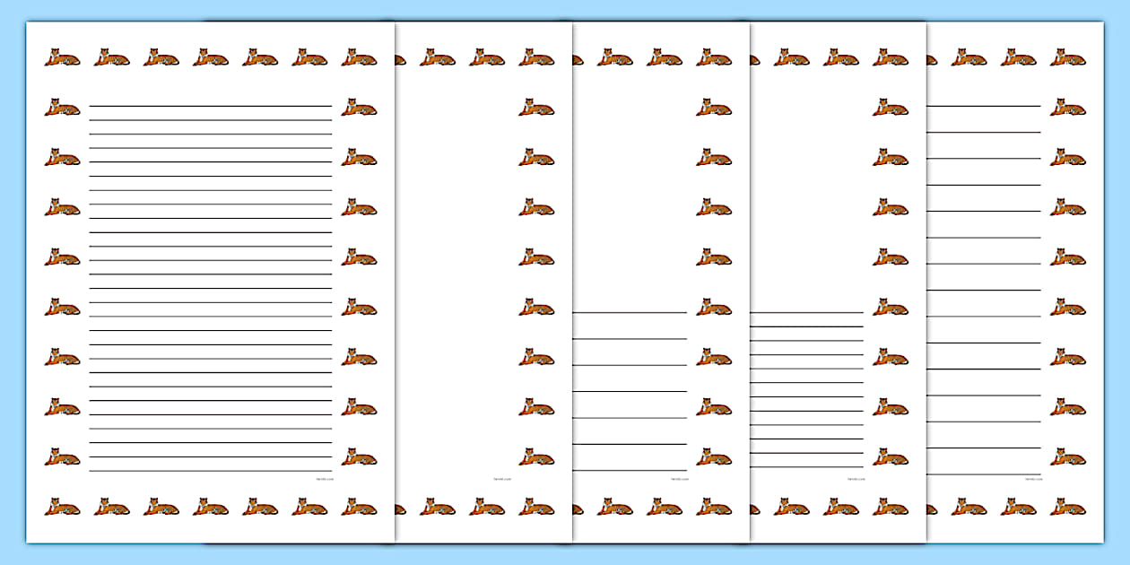 Editable Tiger Portrait Page Borders (teacher made) - Twinkl