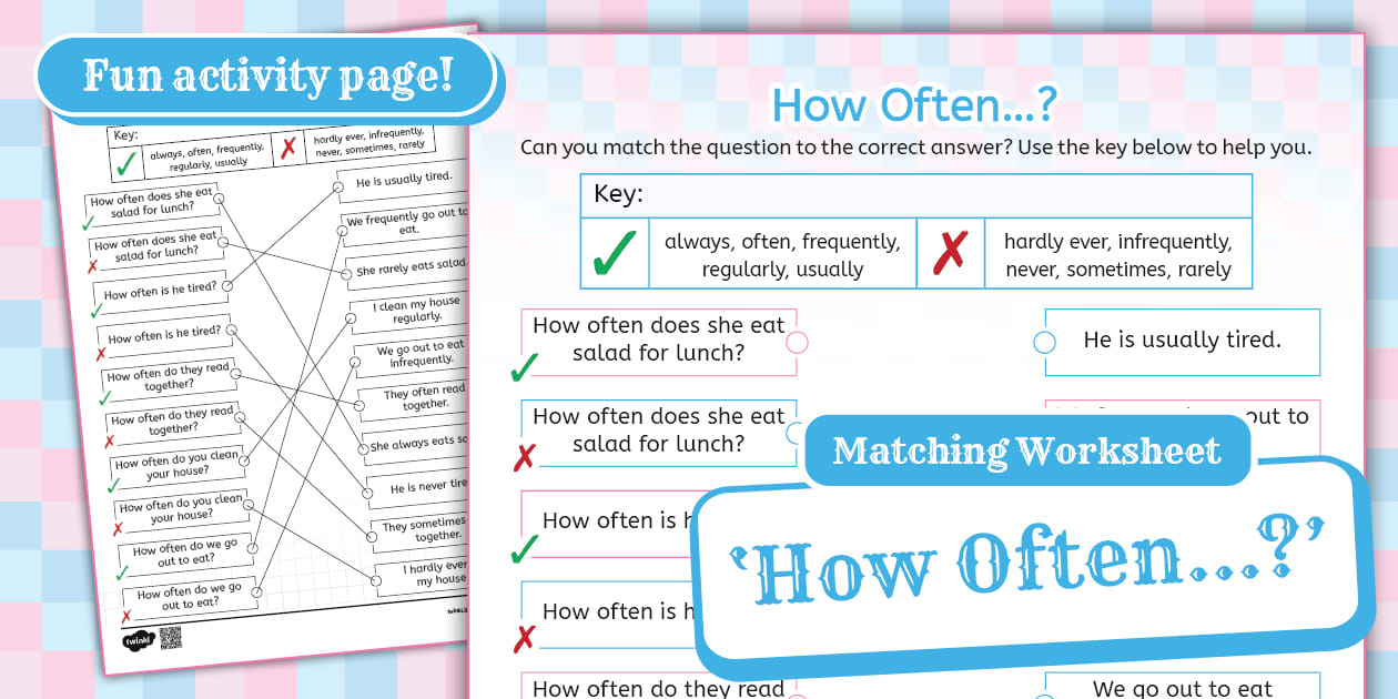 'How Often…?' Matching Worksheet