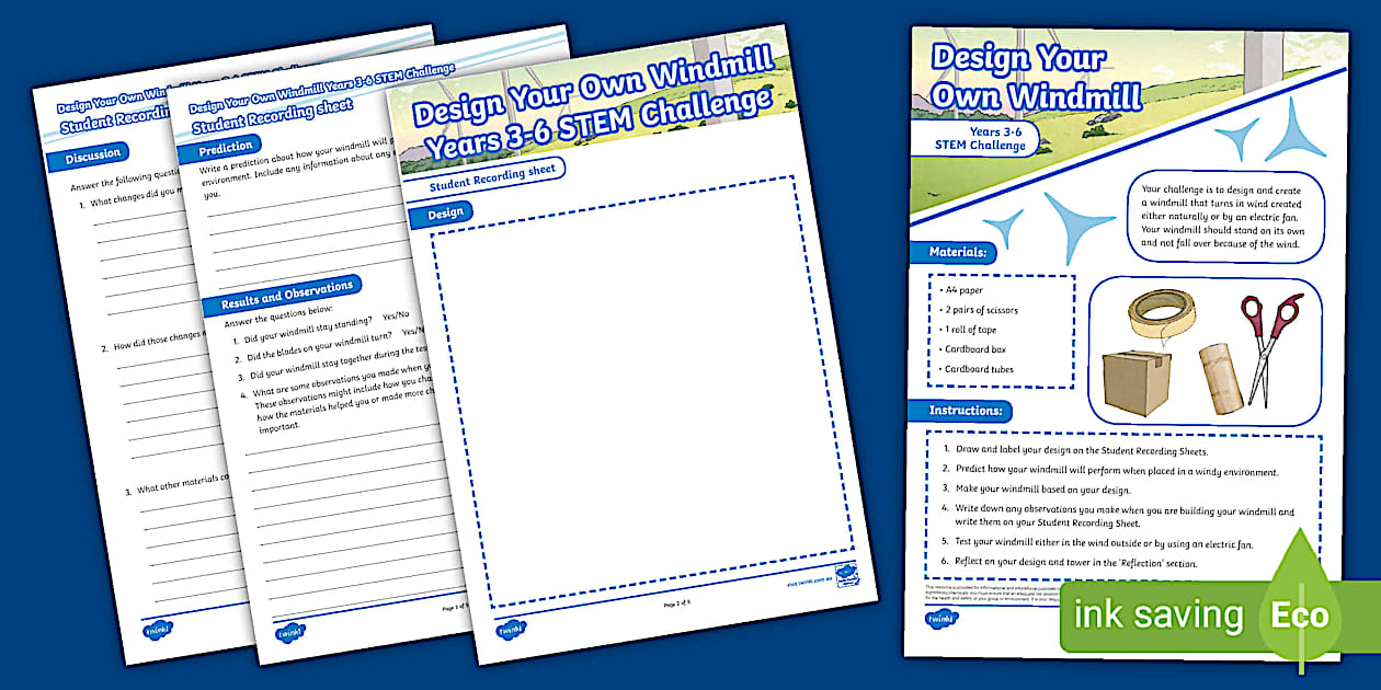 Design Your Own Windmill Years 3-6 STEM Challenge - Twinkl