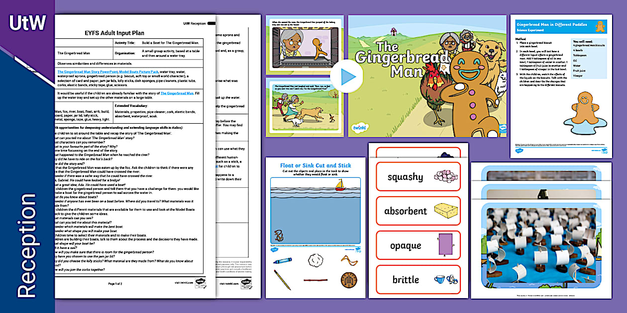 EYFS Build a Boat for The Gingerbread Man Activity Plan