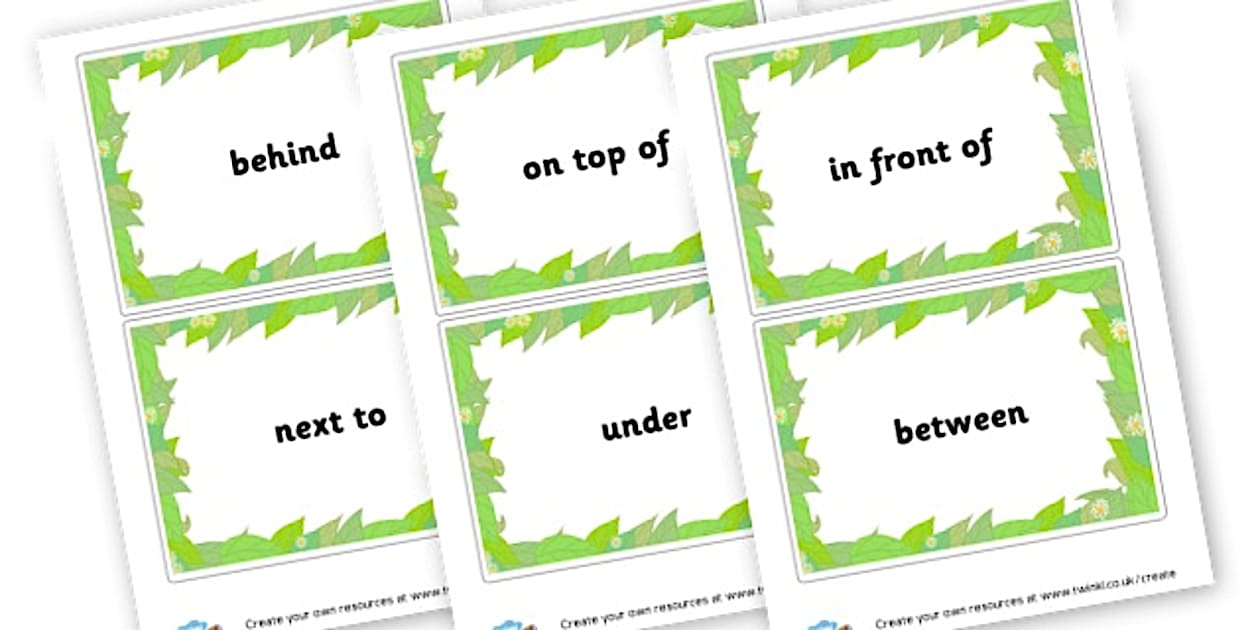 Preposition Cards - Teacher-Made Resource - Ready to Print.