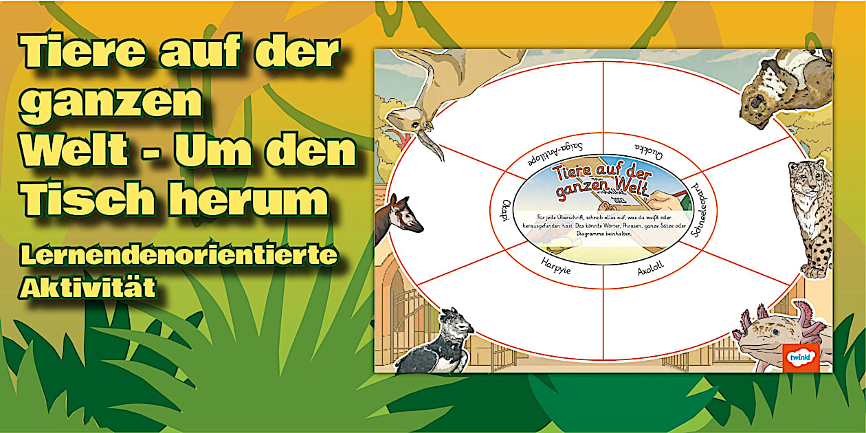 Tiere auf der ganzen Welt - Um den Tisch herum