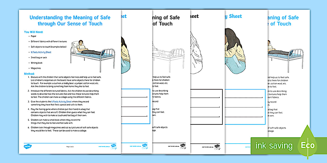 NSW Understanding the Meaning of Safe through Our Sense of Touch Activity