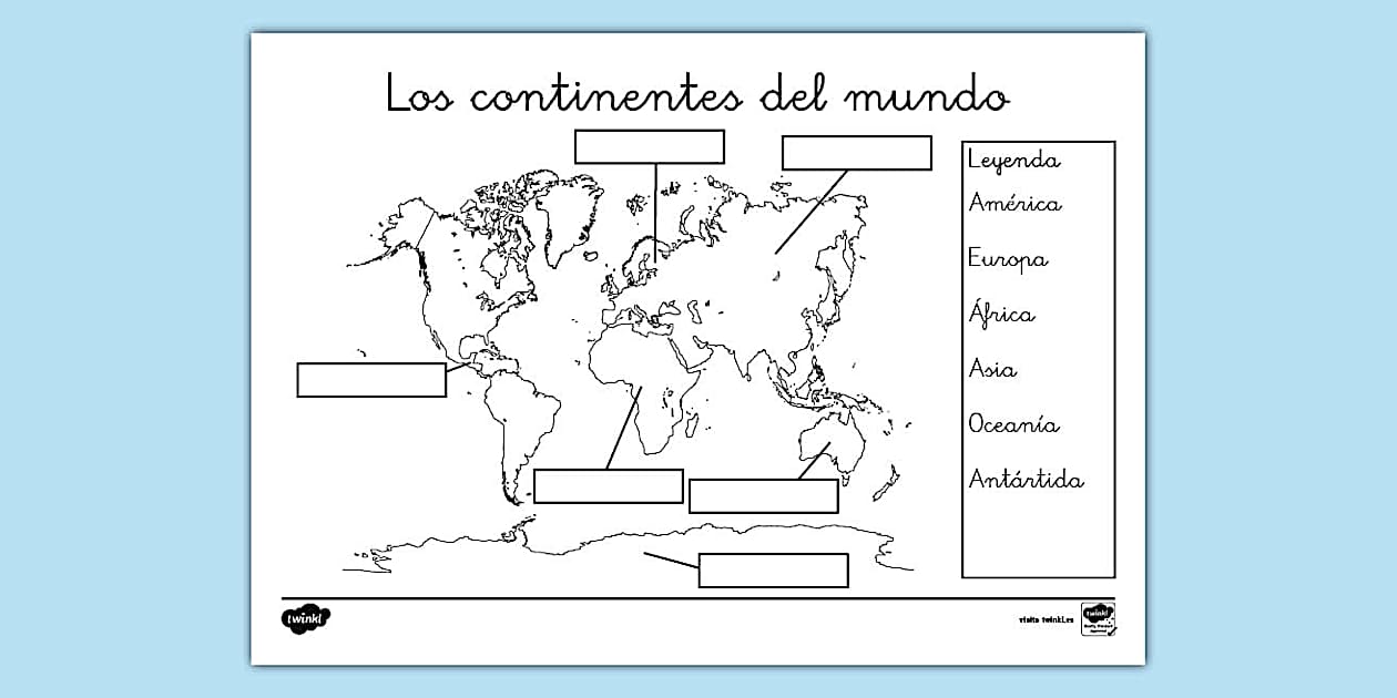 Ficha de actividad: Los continentes del mundo
