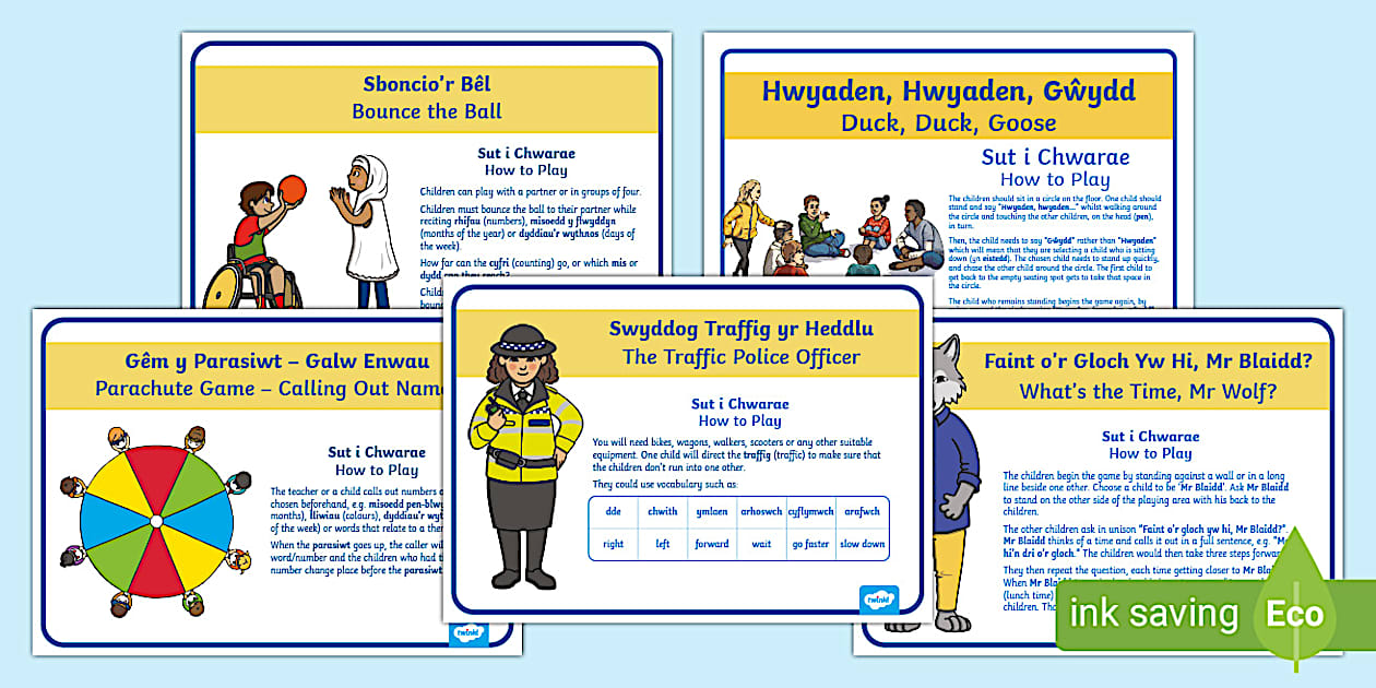 Bilingual Yard Games Pack Welsh/English (teacher made)