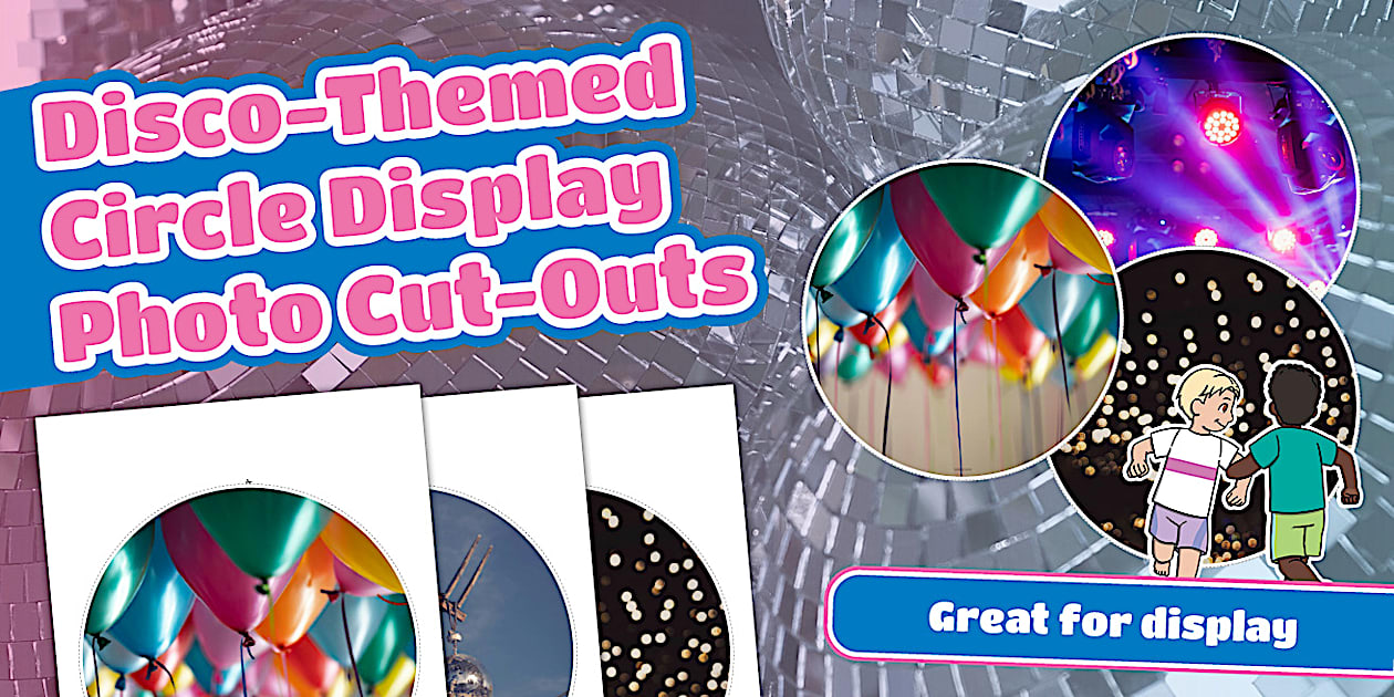 * NEW * Disco-Themed Circle Display Photo Cut-Outs