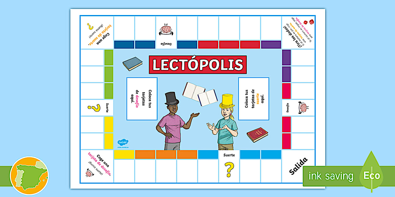 Juego de mesa: Lectópolis (teacher made) - Twinkl