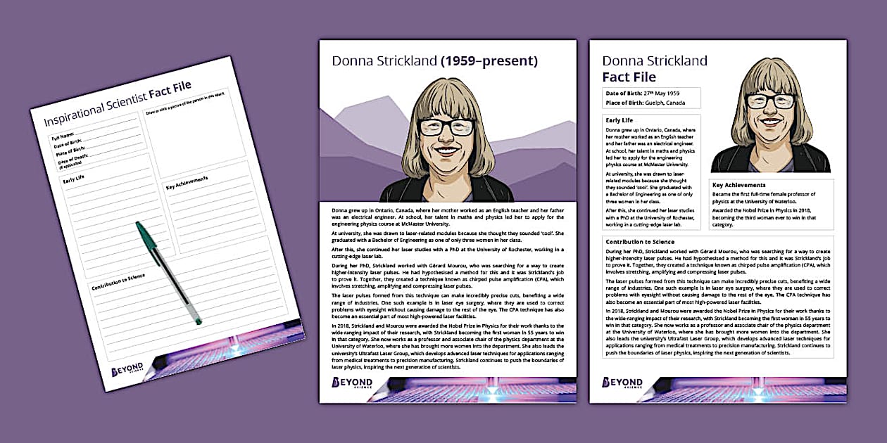 Donna Strickland Poster and Fact File