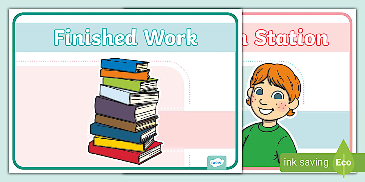 Finished Work and Extension Station Display Posters - Twinkl