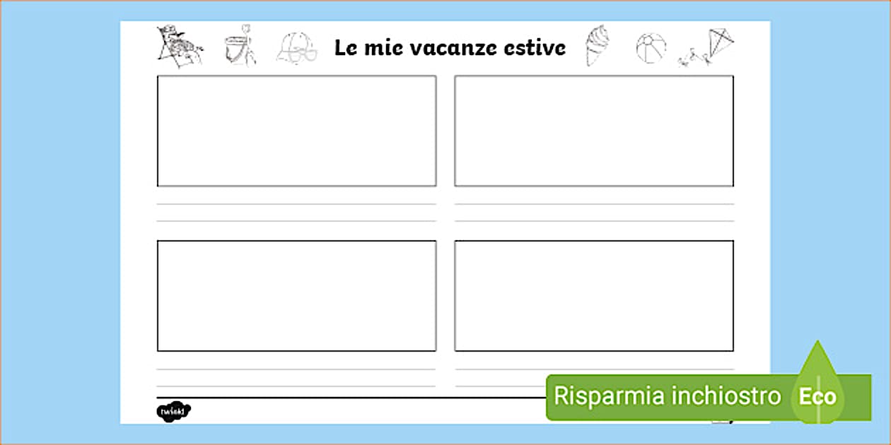 La storia delle mie vacanze estive (teacher made) - Twinkl