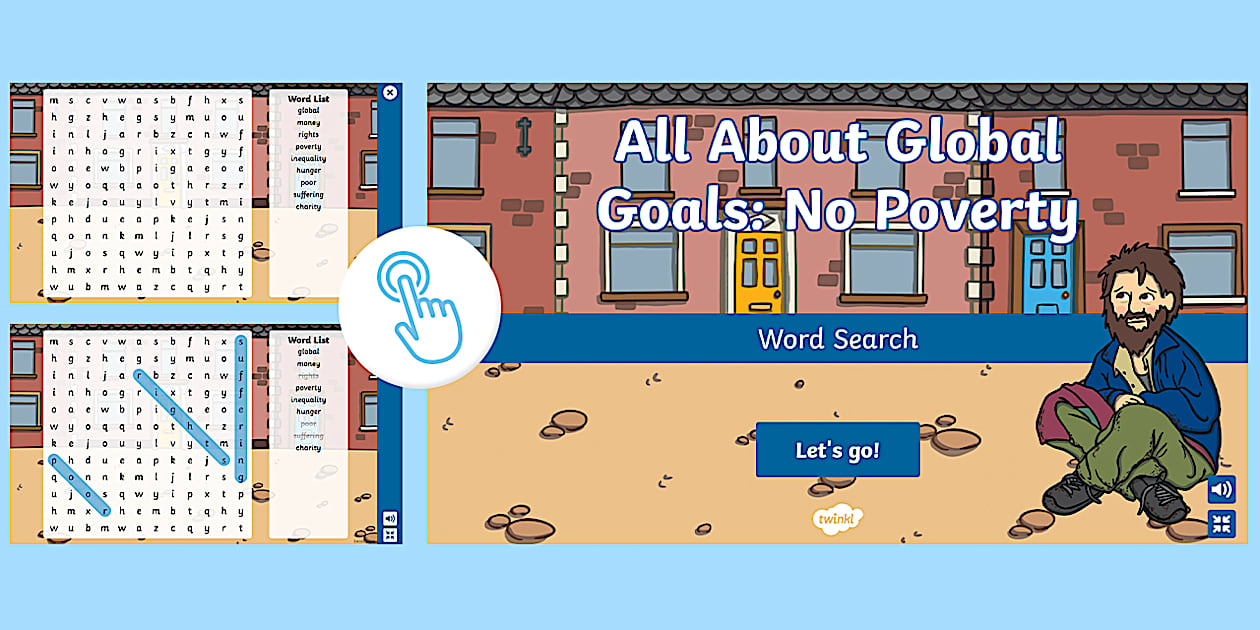All About Global Goals: No Poverty Interactive Word Search