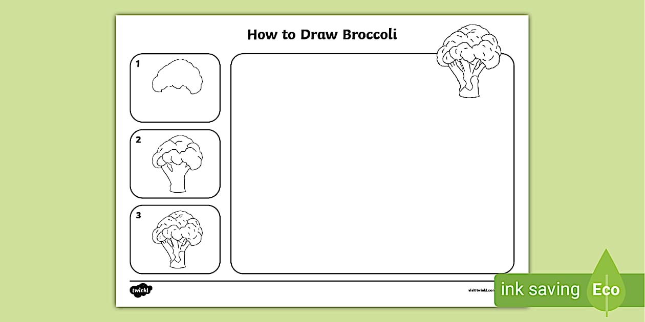 How to Draw Broccoli (teacher made) - Twinkl