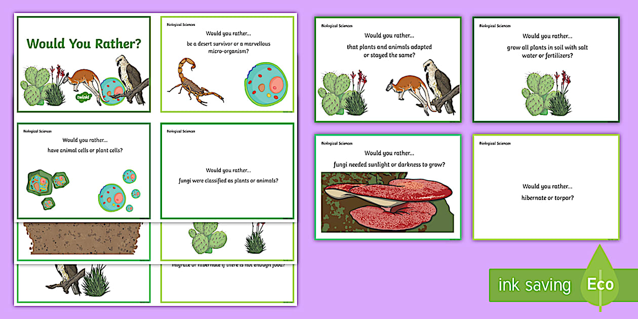 QLD Would You Rather...? Biological Sciences Years 5-6 Question Cards