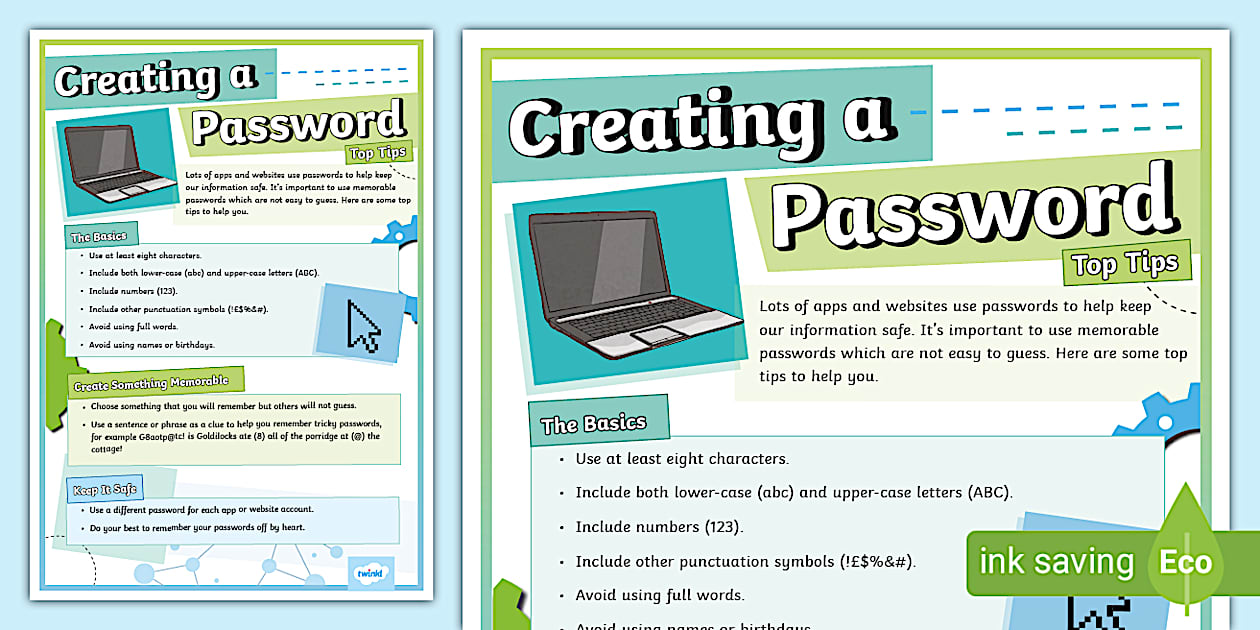 KS2 Top Tips for Creating a Password Display Poster - Twinkl
