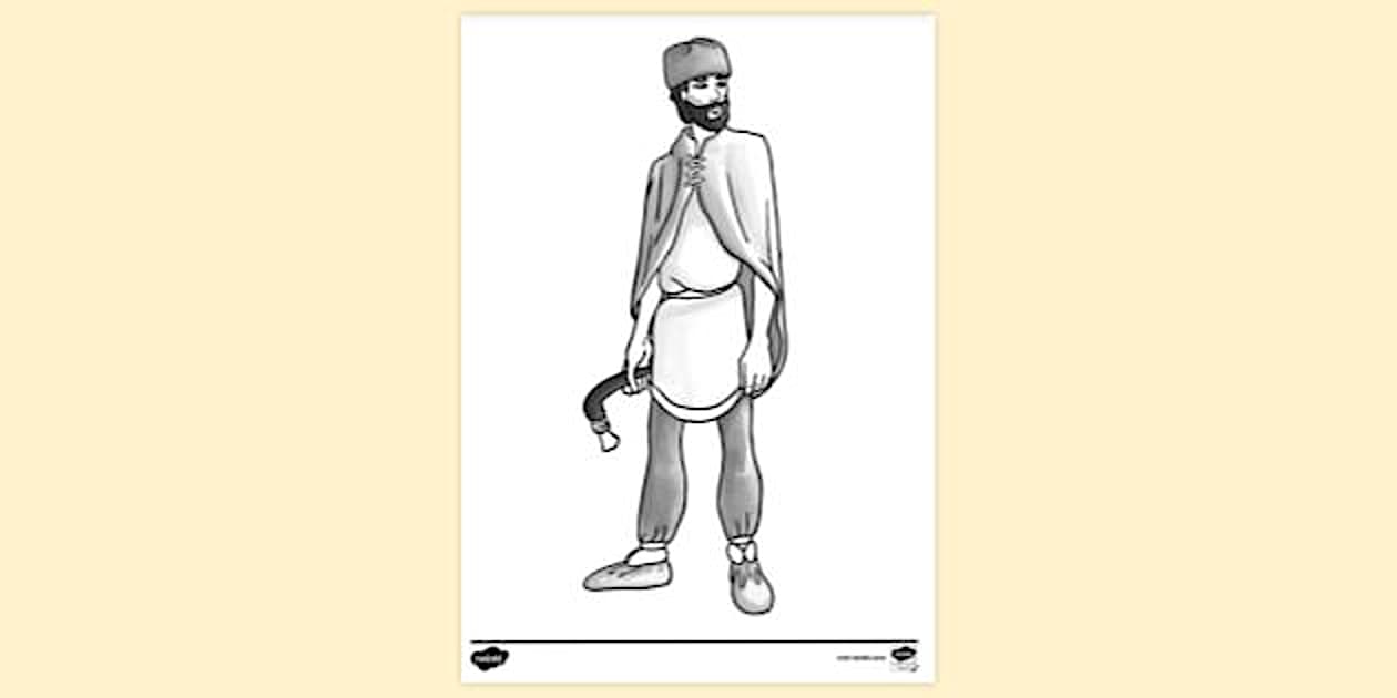 Bronze Age Man in Hat Colouring Sheet | Colouring | Twinkl