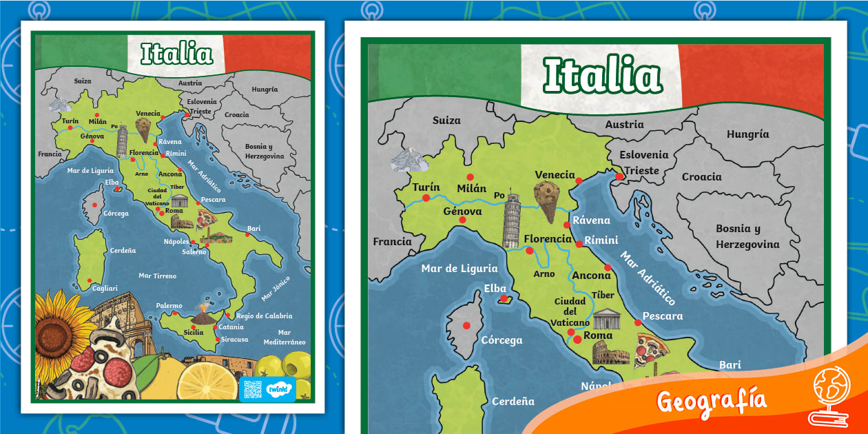 Mapa | Italia | País | Geografía | Historia Universal