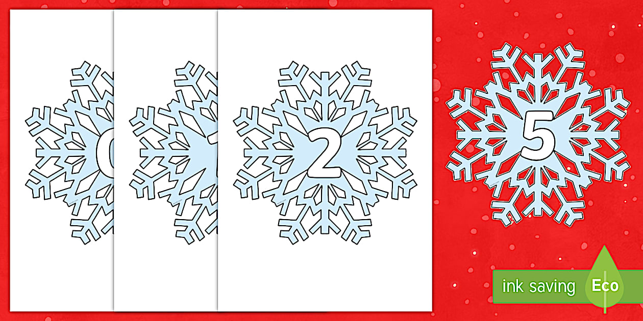 Numbers 0-31 on Snowflakes (teacher made) - Twinkl