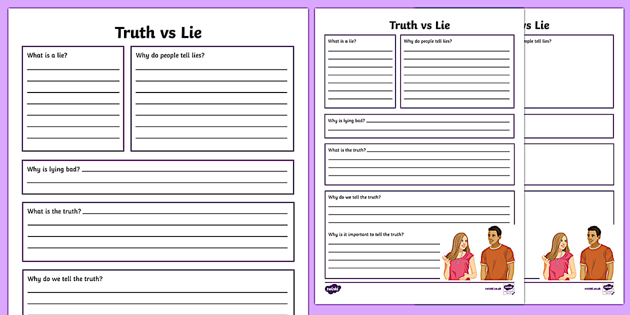 Truth vs Lie Writing Worksheet / Worksheet (teacher made)