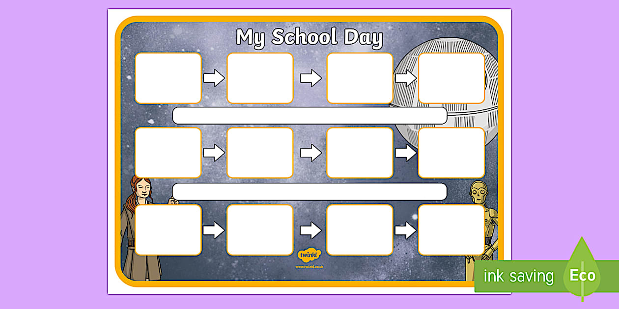 Space Wars Individual Visual Timetable Template - Twinkl
